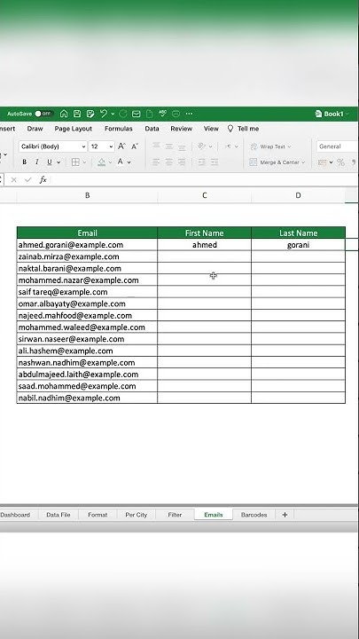 How to extract names from emails #excelcell #excel #exceltips #exceltricks #spreadsheets# ...