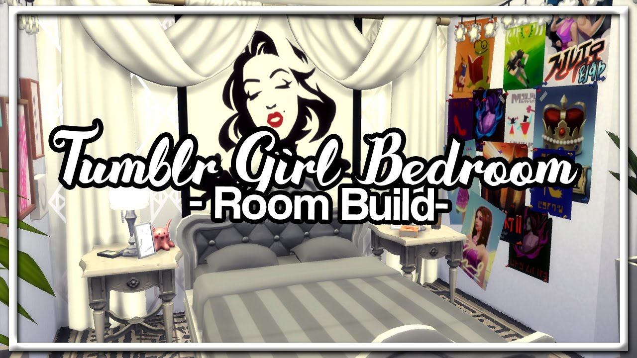 The Sims 4: Room Build || Tumblr Girl Bedroom [NO CC] - YouTube