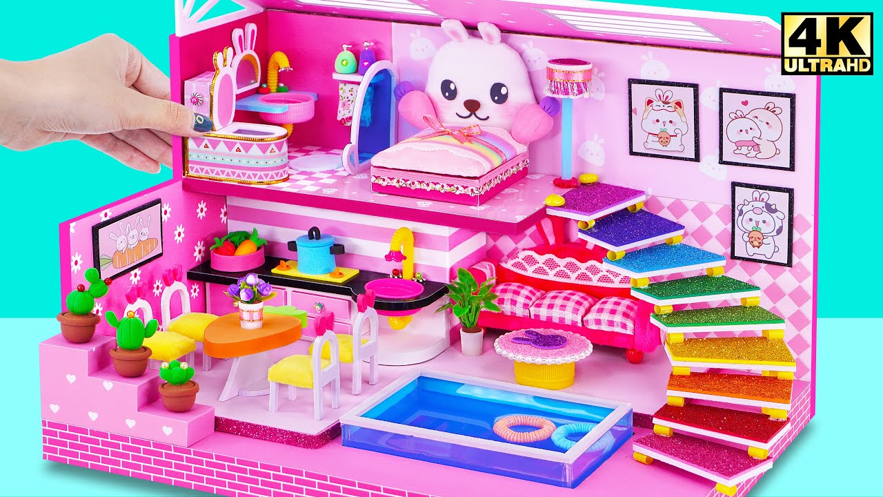 Make Amazing Pink Bunny Pet House and Swimming Pool for Hamster ️ DIY ...