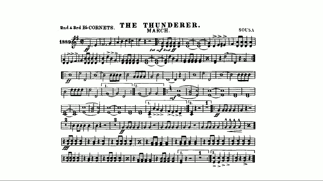 The Thunderer March: : John Philip Sousa - 3rd and 4th Trumpet - YouTube