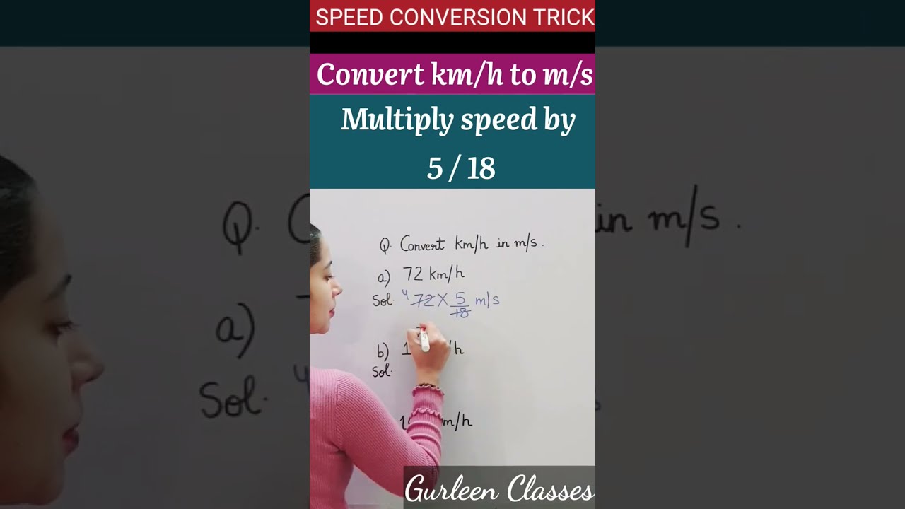 Speed Conversion Trick Convert Km h Into M s mathstricks Speed Conversion Trick Convert Km h Into M s mathstricks