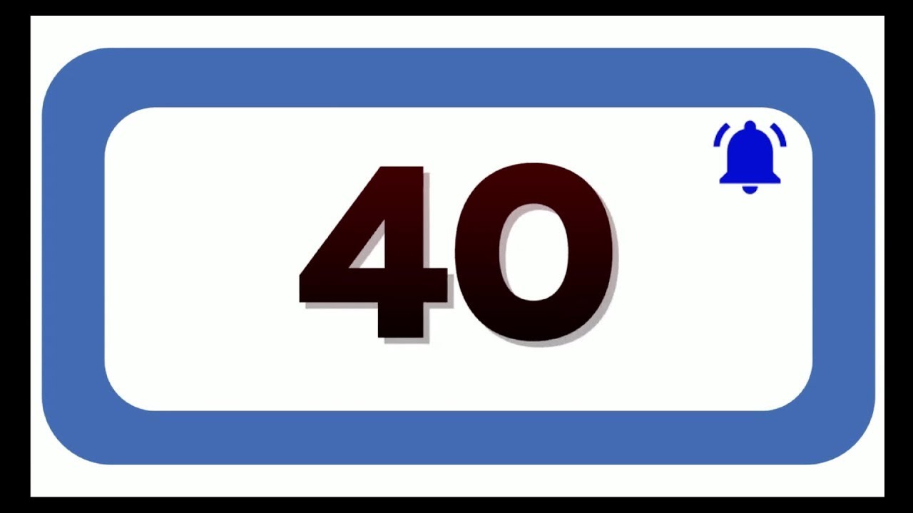 40 Seconds Countdown Timer With Sound Effect COLOR 4K HD 1080 - YouTube