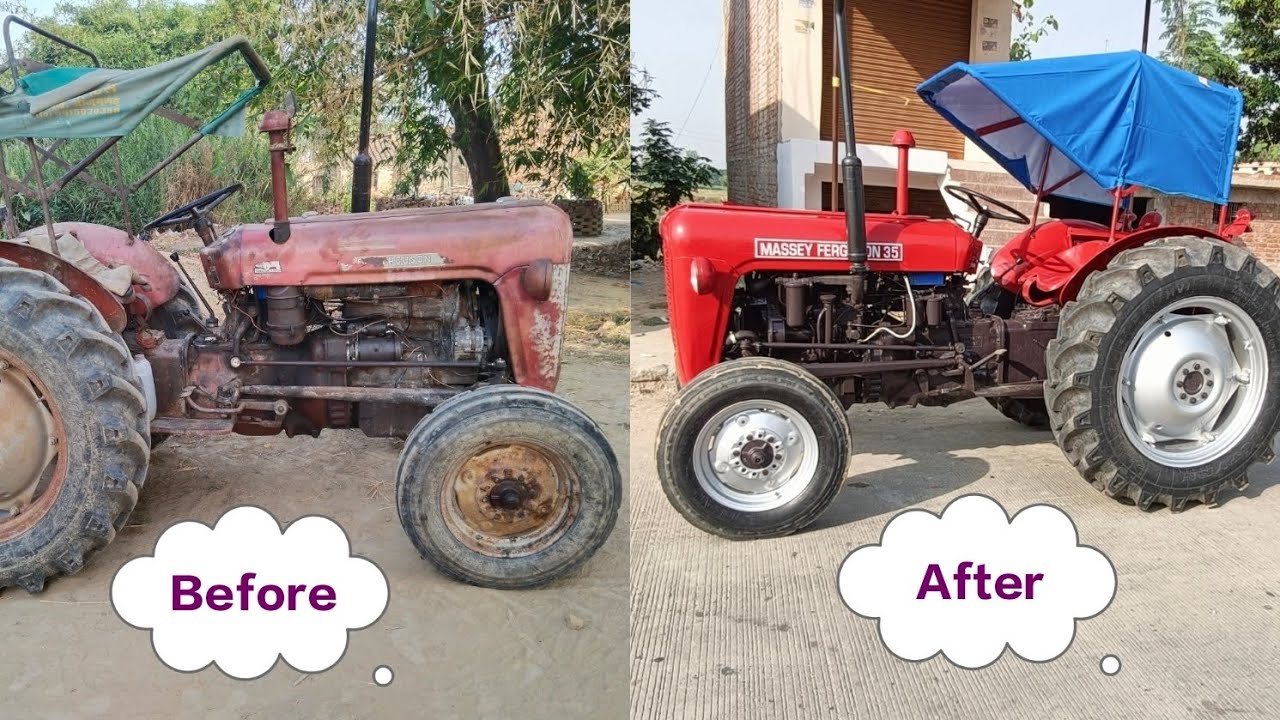 Massey tractor modified old model ||Tractor Full painting video ||# ...