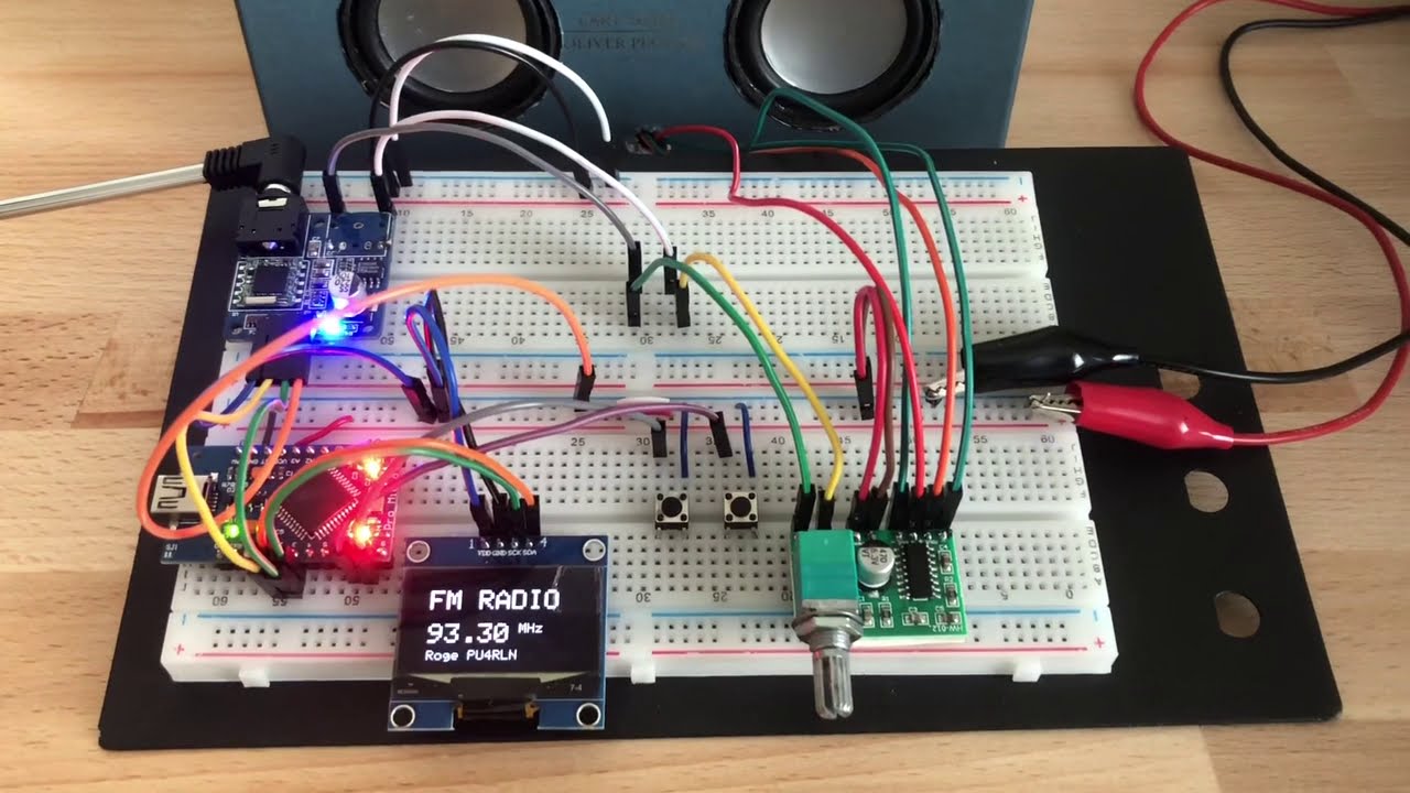 FM Receiver - Arduino pro micro - TEA5767 module and Oled display - YouTube