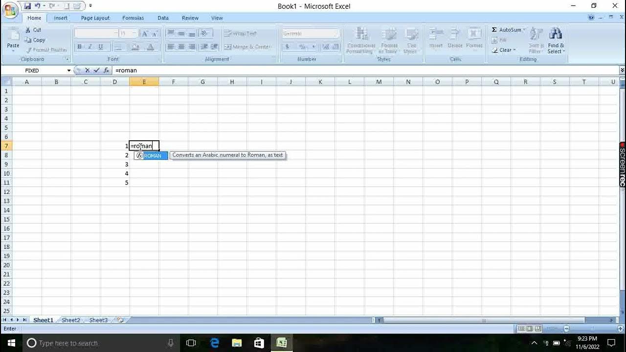Excel Me Roman Numbers Ka Count Kare - Excel Me Roman Number Kaise Likhe. - YouTube