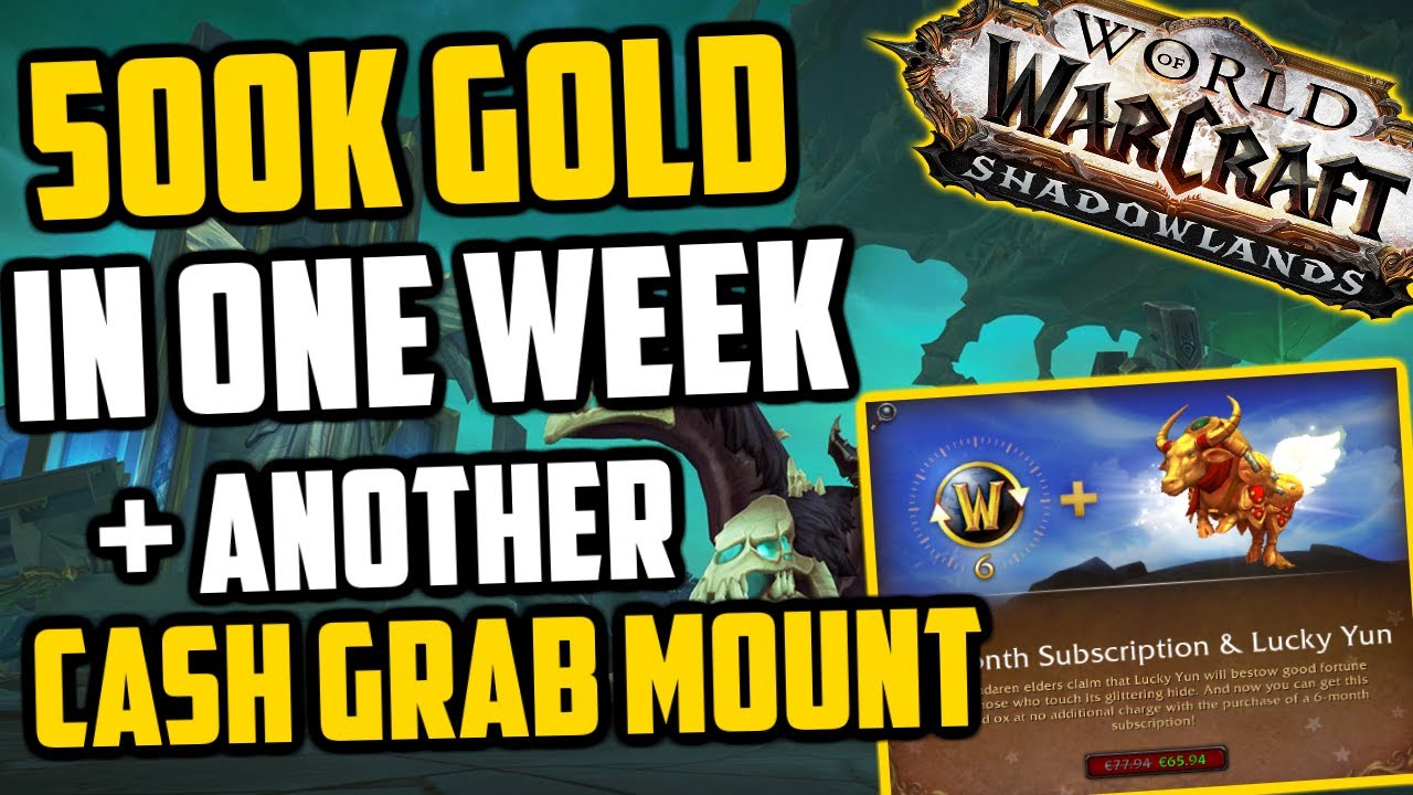 500k Gold in One Week & Another Cash Grab Mount in the ingame Store ...
