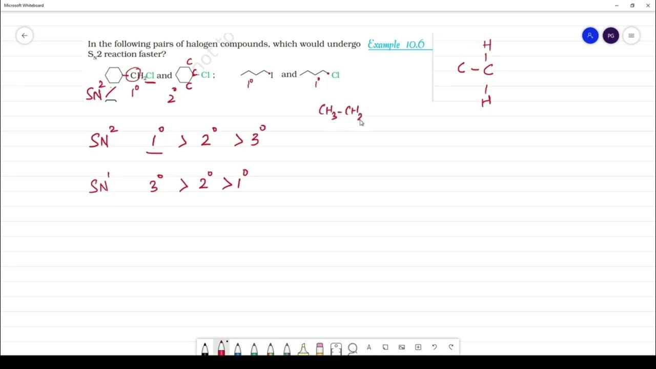 In the following pairs of halogen compounds, which would undergo SN2 reaction faster? - YouTube