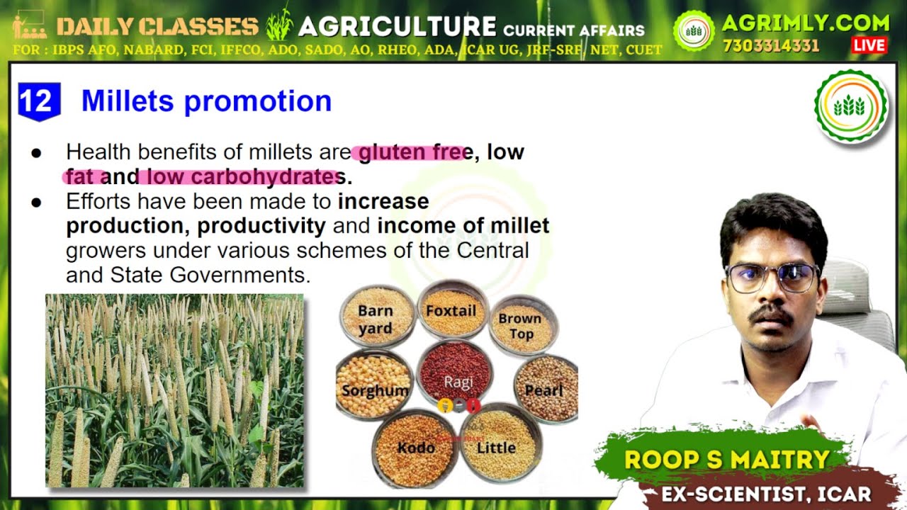 Millets Promotion IYM 2023 - Updates 2023 Agri Current Affairs AGRICA ...