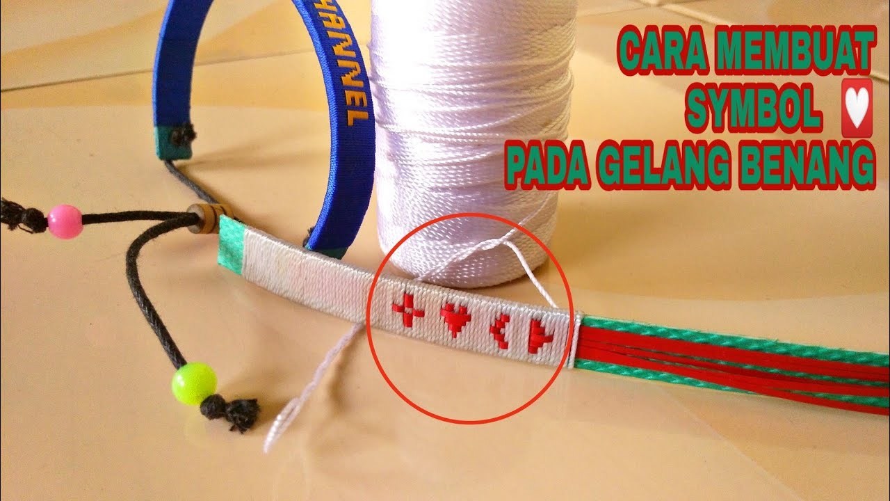 Cara Membuat Simbol Pada Gelang Benang / Gelang Nama - YouTube