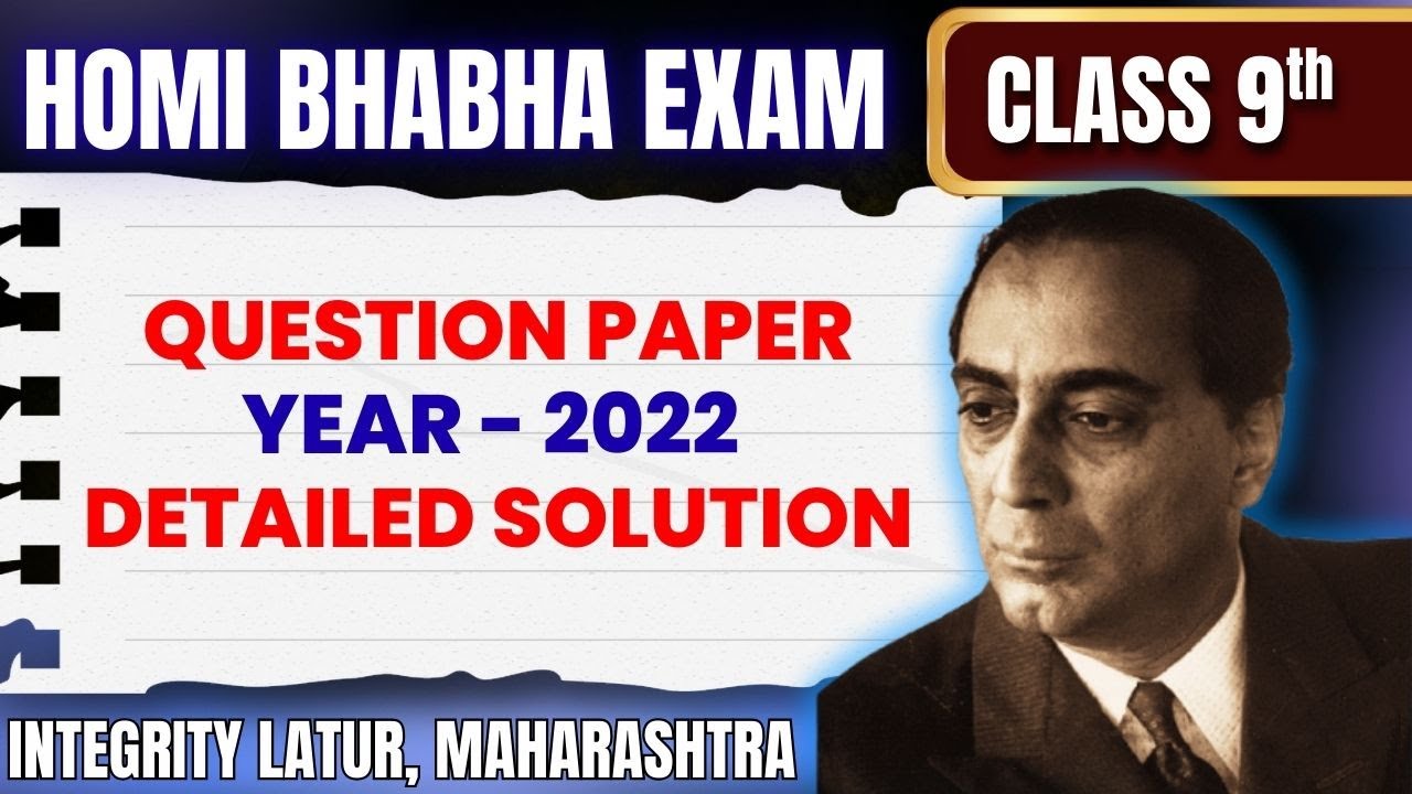 Homi Bhabha Exam Class 9 2022 Question paper Solution | #homibhabhaexam ...