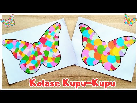 Kolase Kupu-kupu dari Kertas Origami || Membuat Kolase Hewan ||Seni ...