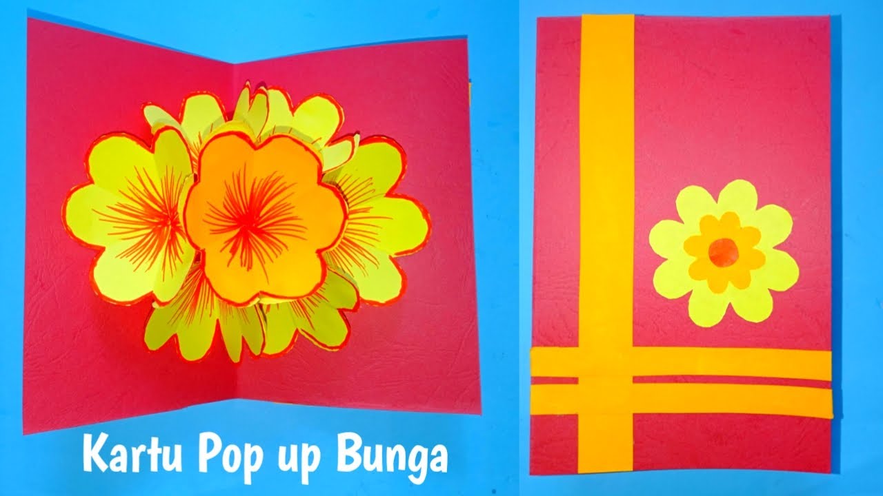 Cara membuat kartu ucapan Pop up Bunga - how to make flower pop up ...