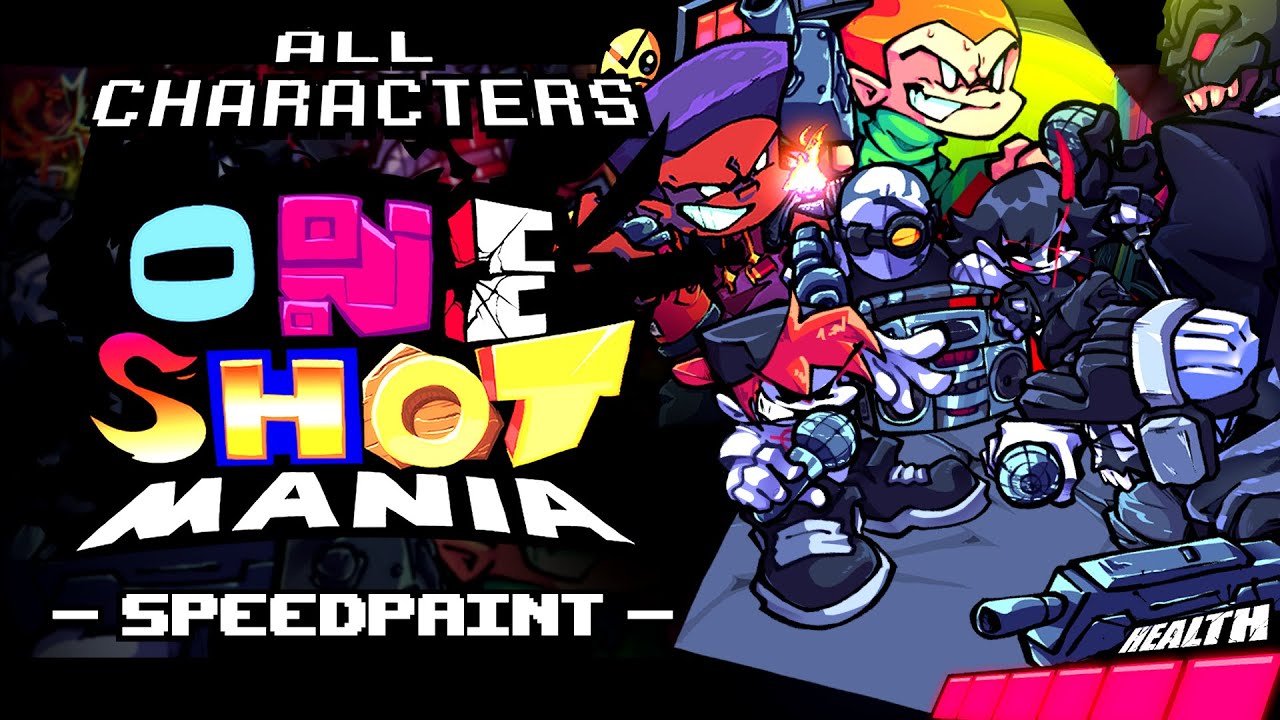 Friday Night Funkin' ONE SHOT MANIA ALL CHARACTERS | SPEEDPAINT - YouTube