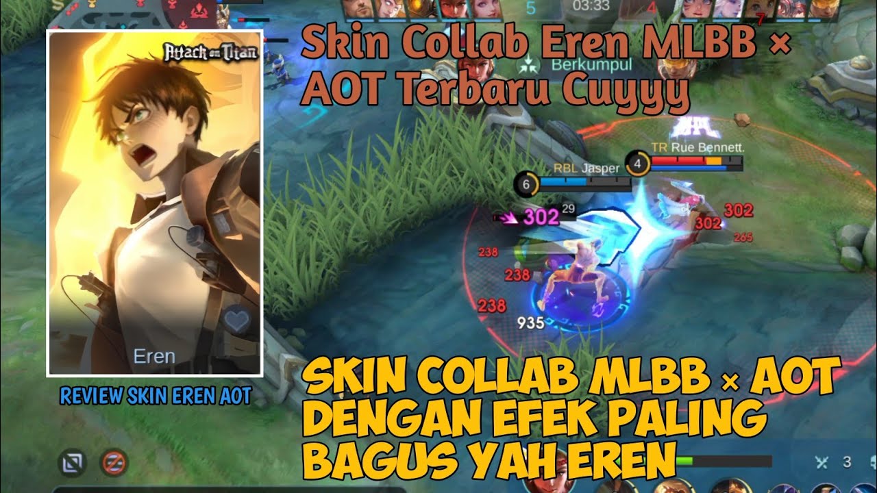 Eren, Skin Collab MLBB × ATTACK ON TITAN [ Jasper ] REVIEW SKIN ...