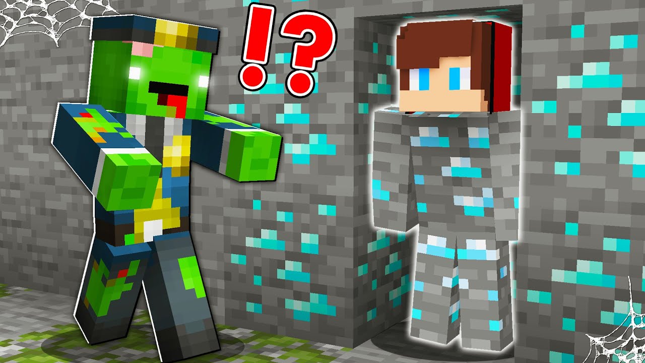 How JJ Became a DIAMOND ORE And Escape From Zombie Police Mikey ? - Minecraft (Maizen) - YouTube