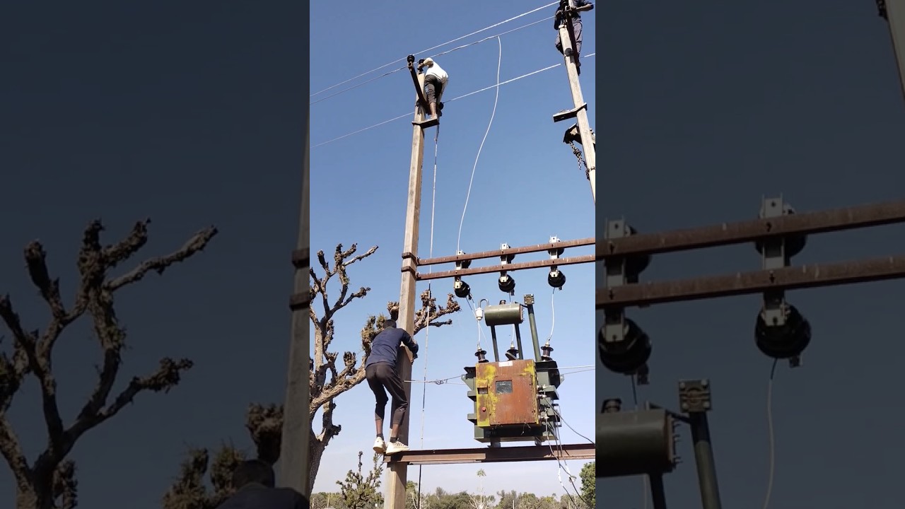 11 kv line work।। new electricity work।। #shorts - YouTube