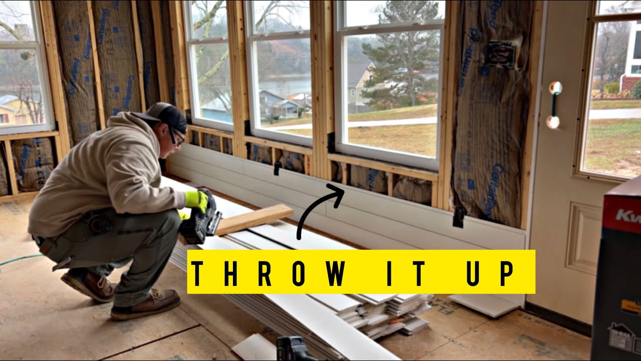 New Construction: How to Install Shiplap DIY | Week 9 - YouTube