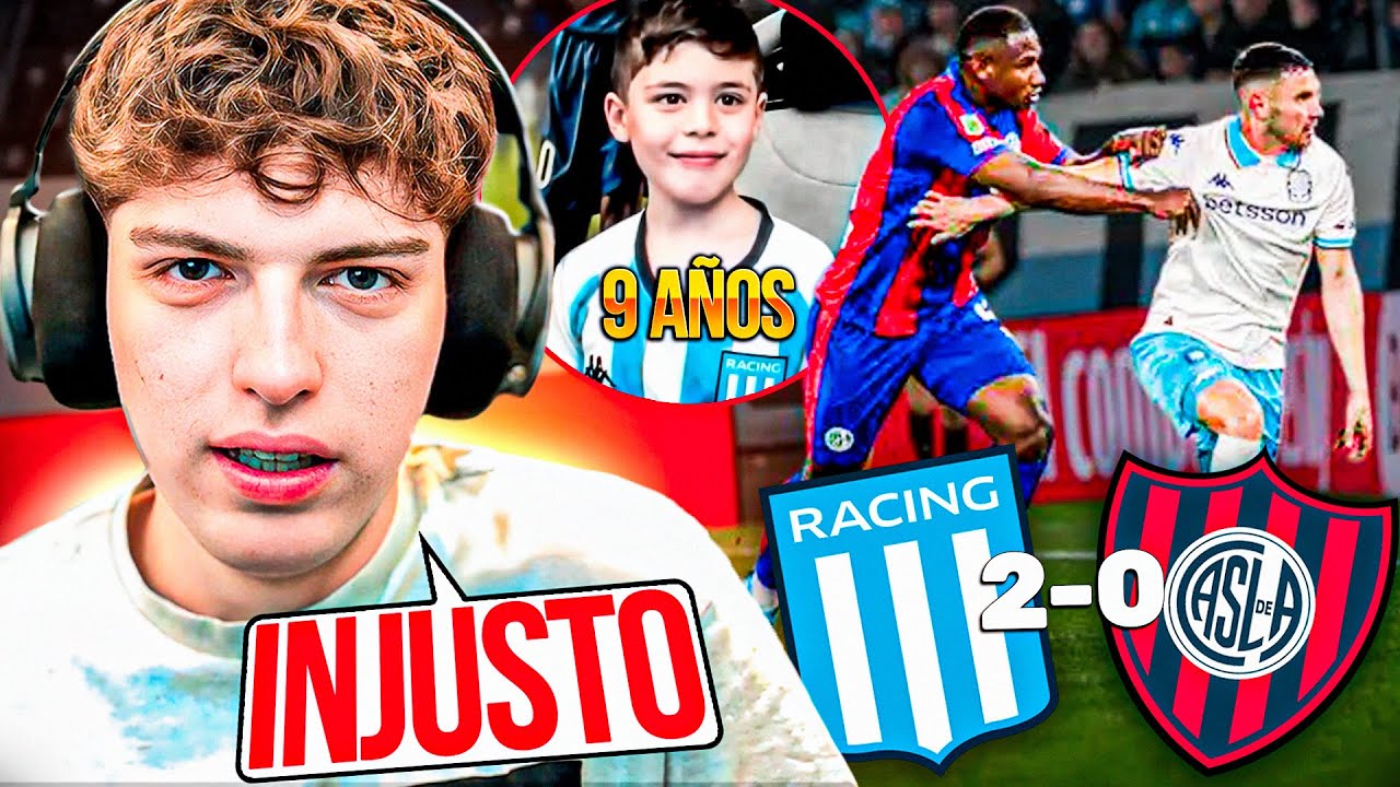 DAVOO XENEIZE y SU PRIMO DE 9 AÑOS REACCIONAN a RACING 2-0 SAN LORENZO ...