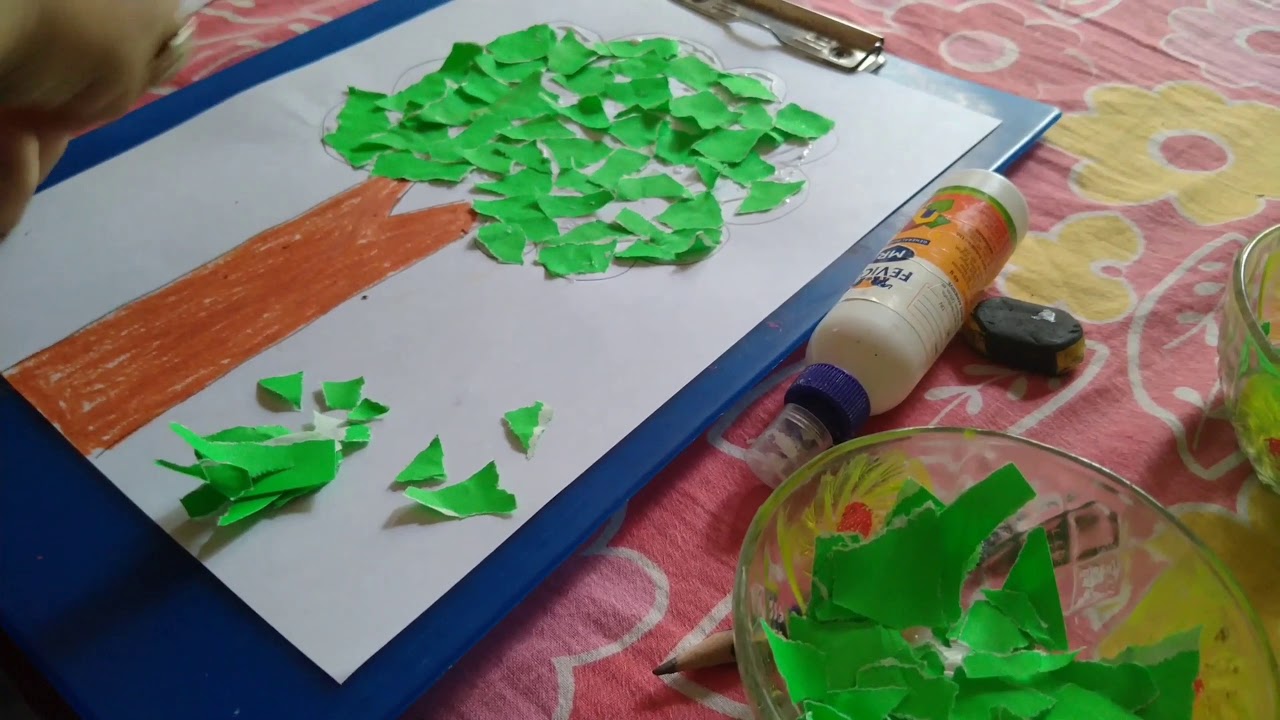 Art and craft.Tearning& pasting. - YouTube