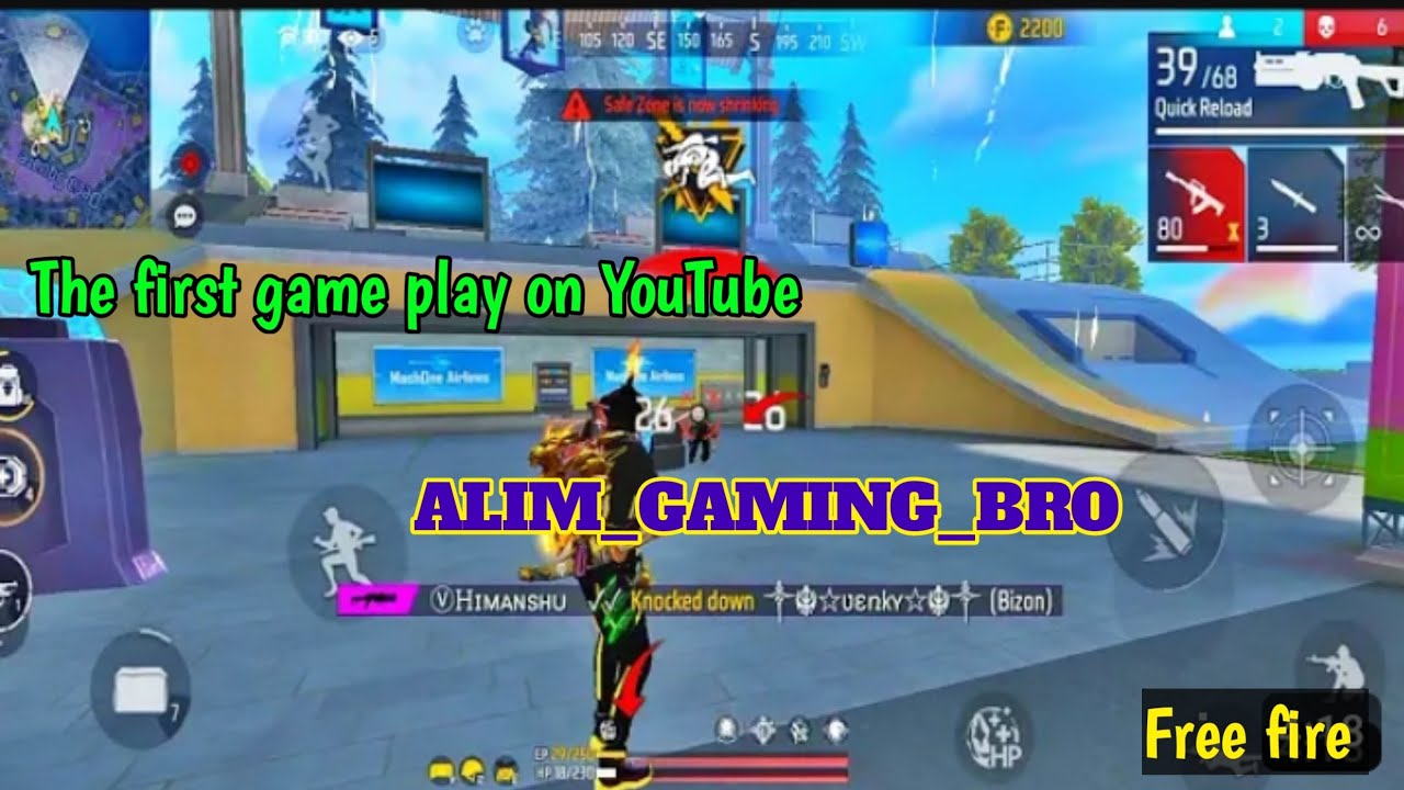 The first game play on YouTube !! ALIM_GAMING_BRO - YouTube