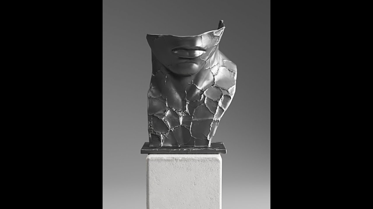 Modern face half sculpture - YouTube
