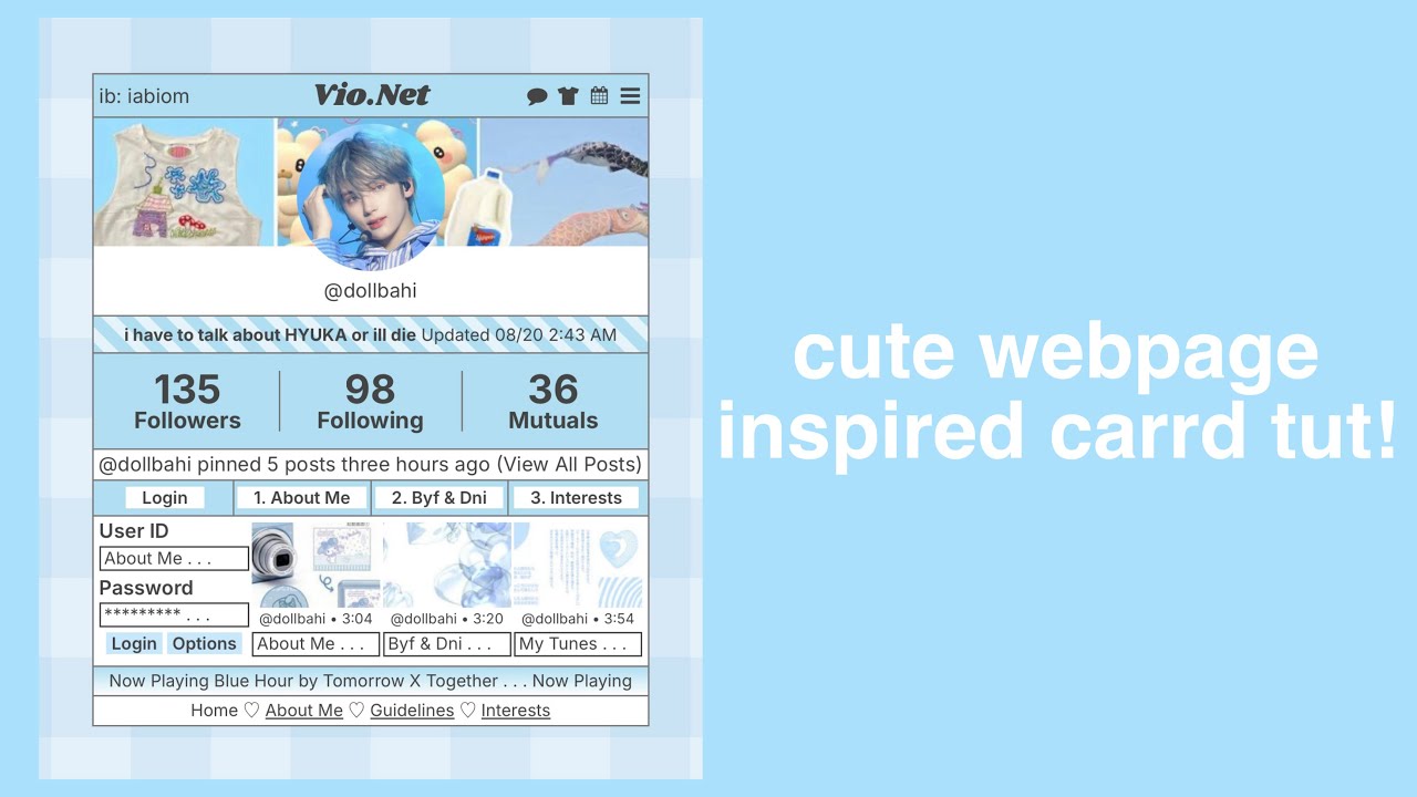 cute webpage inspired carrd tut! © iabiom [PRO LITE] tut #34 - YouTube