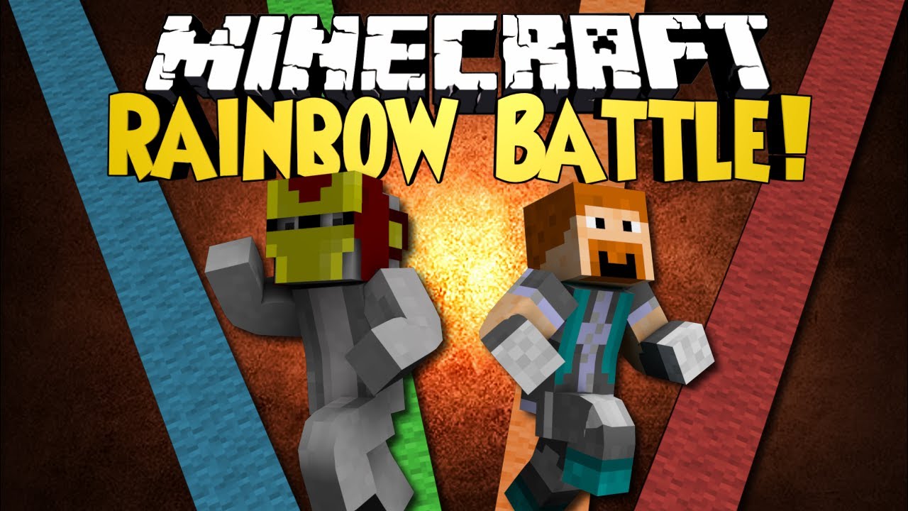 Minecraft Mini-Game: Rainbow Battle! - with House Owner! - YouTube