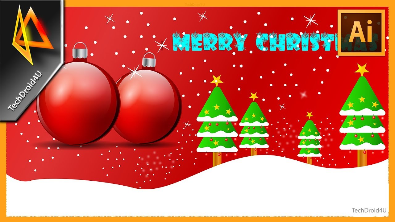 How to make Christmas card in Illustrator CC ; Christmas ball in ...