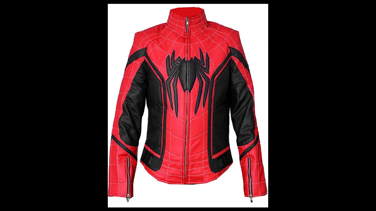 Spider Classic Men Web Red and Black Faux Leather Jacket - YouTube