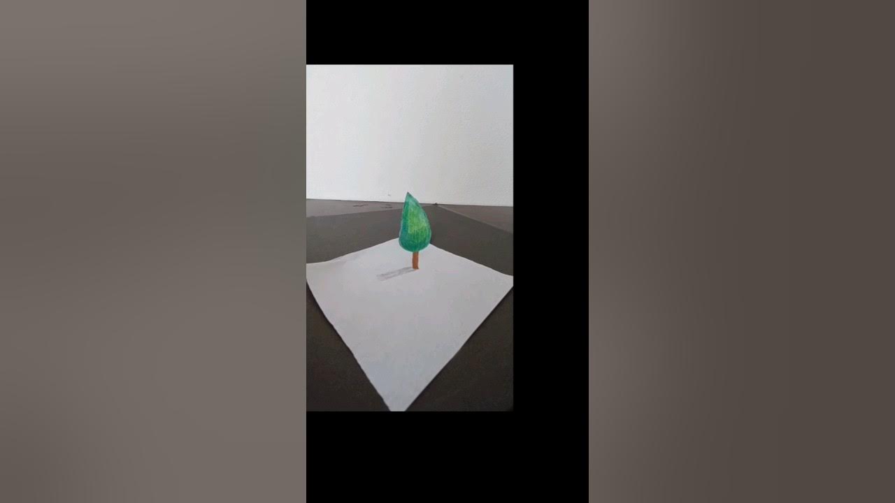 how to draw 3d tree drawing for beginners. #easy tree drawing. # ...