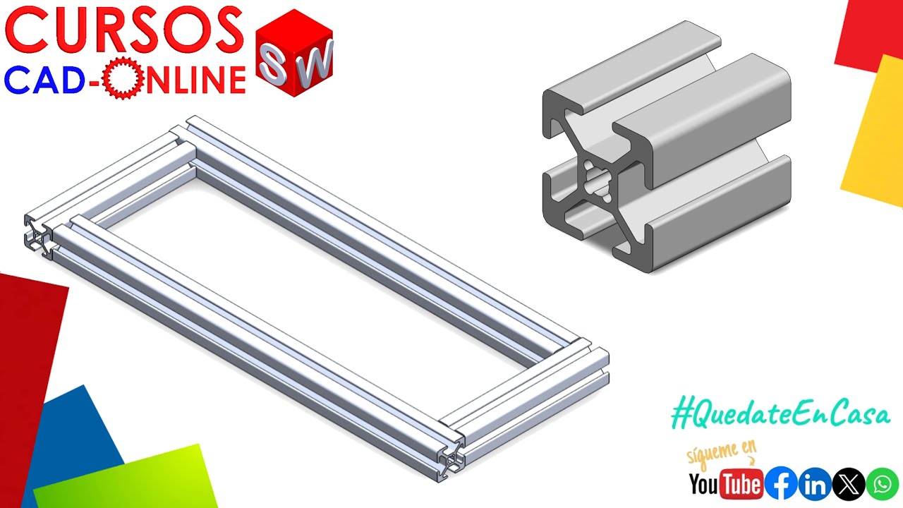 Solidworks Weldments: Libreria Perfil de Aluminio - YouTube