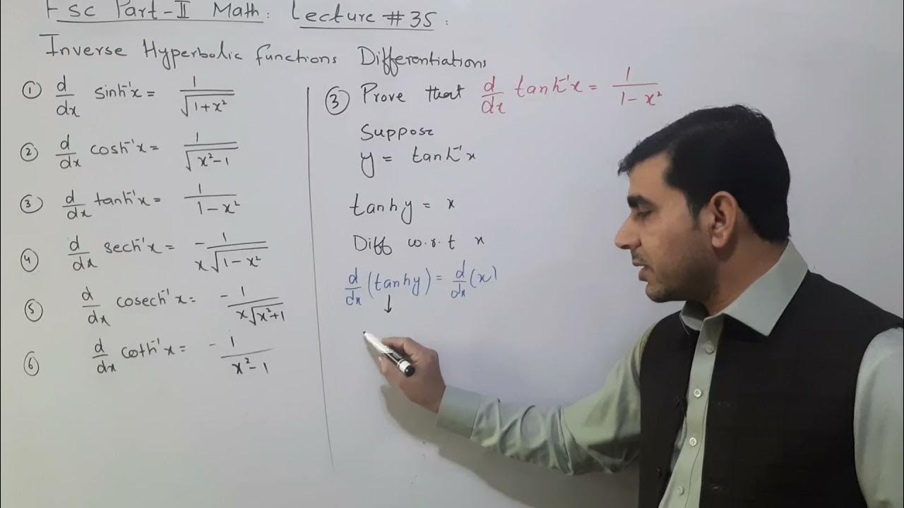 Differentiation of Inverse Hyperbolic Functions - YouTube