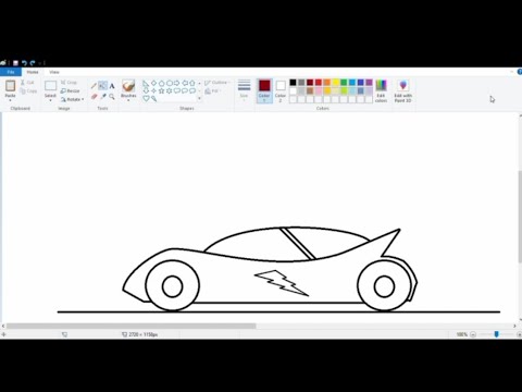 How to draw a Super Car drawing in Ms paint || Super Car drawing Easily ...
