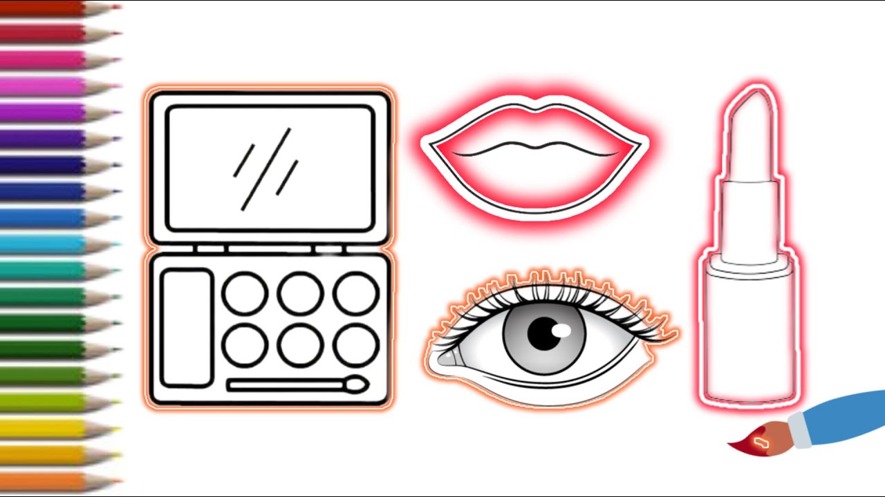 how to draw & colour a makeup kit | makeup kit drawing | draw a ...