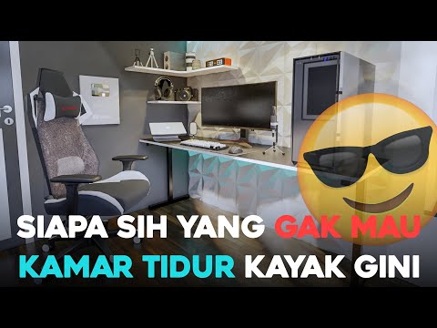 KAMAR SEMPIT MASIH BISA DIJADIKAN KAMAR GAMING, KAMAR SPLIT LEVEL MONOKROM