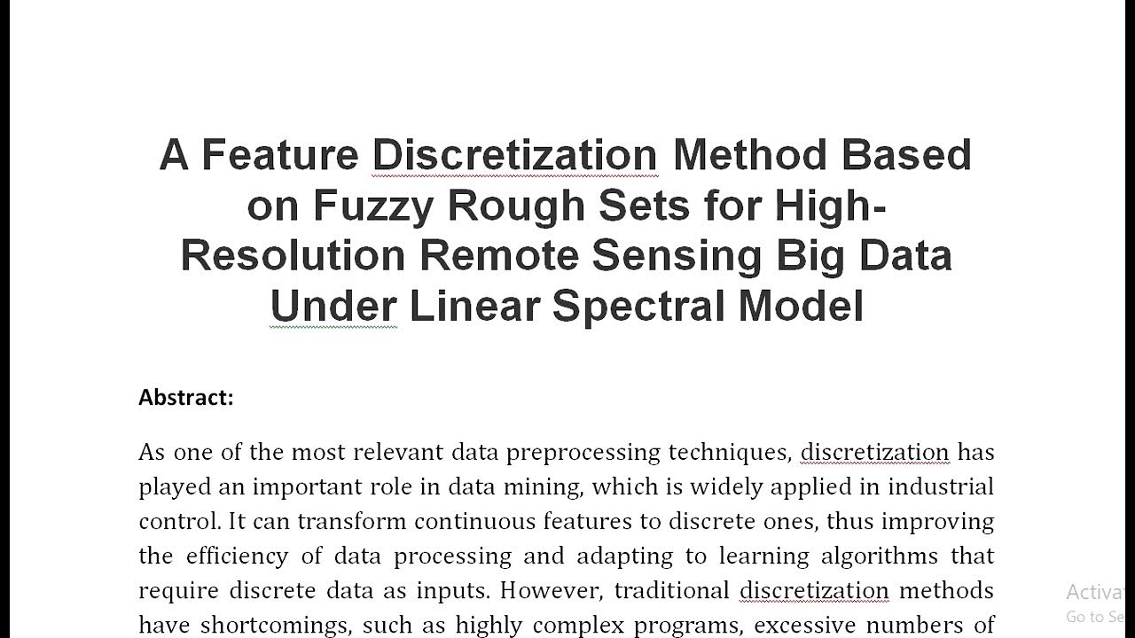 A Feature Discretization Method Based on Fuzzy Rough Sets for High Resolution Remote Sensing Big ...