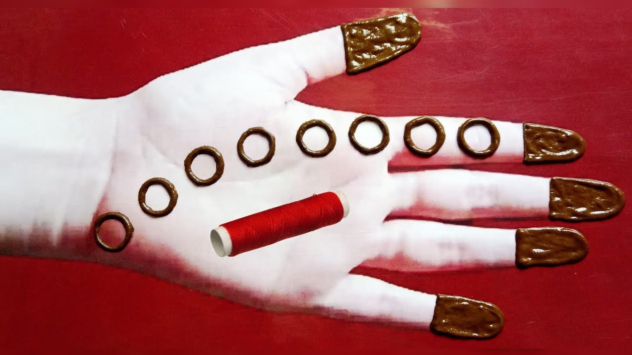 Easy Thread Mhendi Tricks Simple And Stylish Mhendi Design For Front Hands Youtube