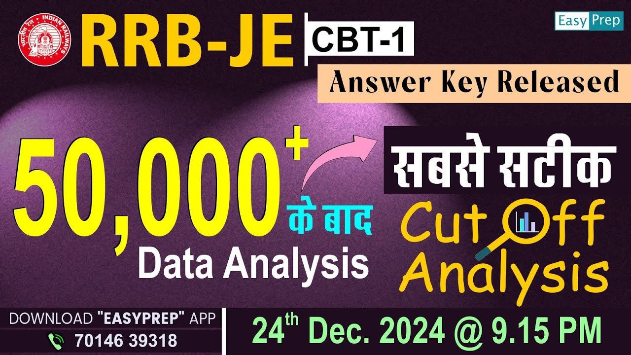 RRB JE CBT-1 Cut Off Analysis | RRB JE CBT-1 Detailed Analysis | RRB JE ...