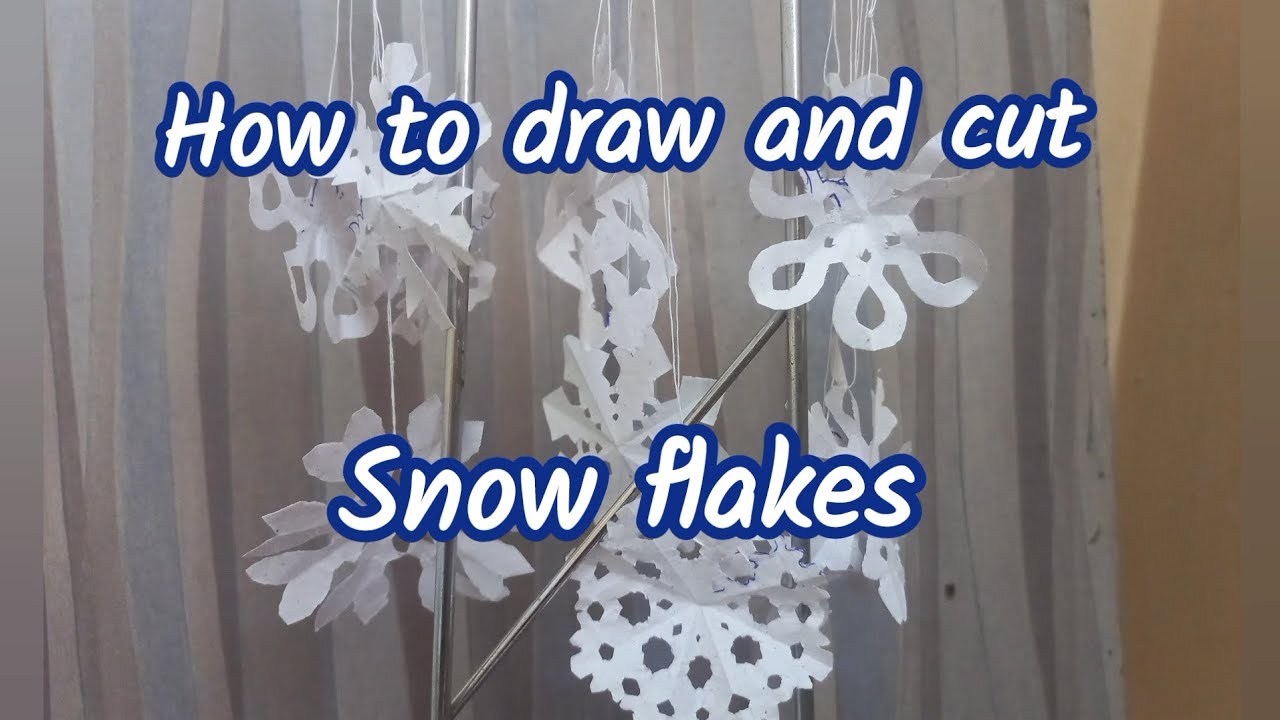 how to draw and cut snow Flakes in easy way - YouTube