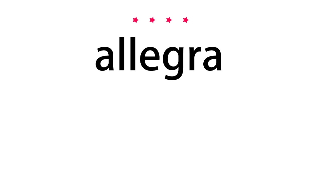 How to pronounce allegra - Vocab Today - YouTube
