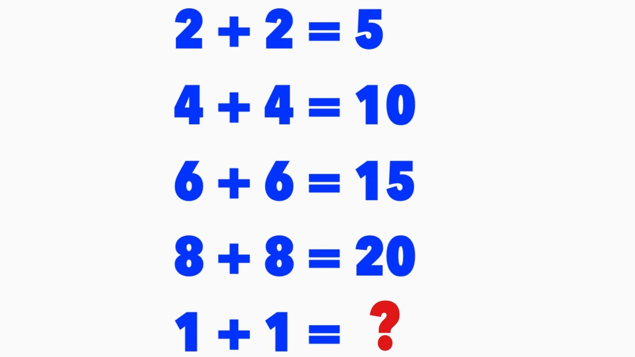 1 + 1 = | Math Puzzle 59 | How to solve math puzzle | Math Puzzle ...