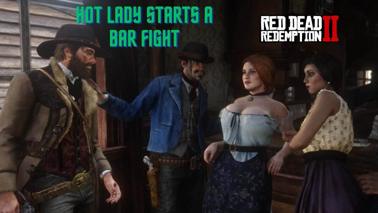 RED DEAD REDEMPTION 2: Hot Lady Starts a Bar Fight #gaming #rdr2 # ...