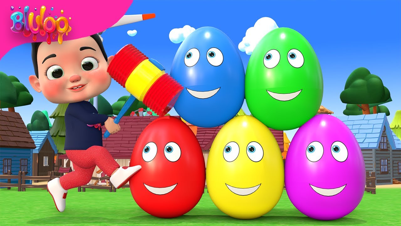 Blu Explores Colorful Surprise Eggs | Yes Yes Playground Song | BluLoo ...