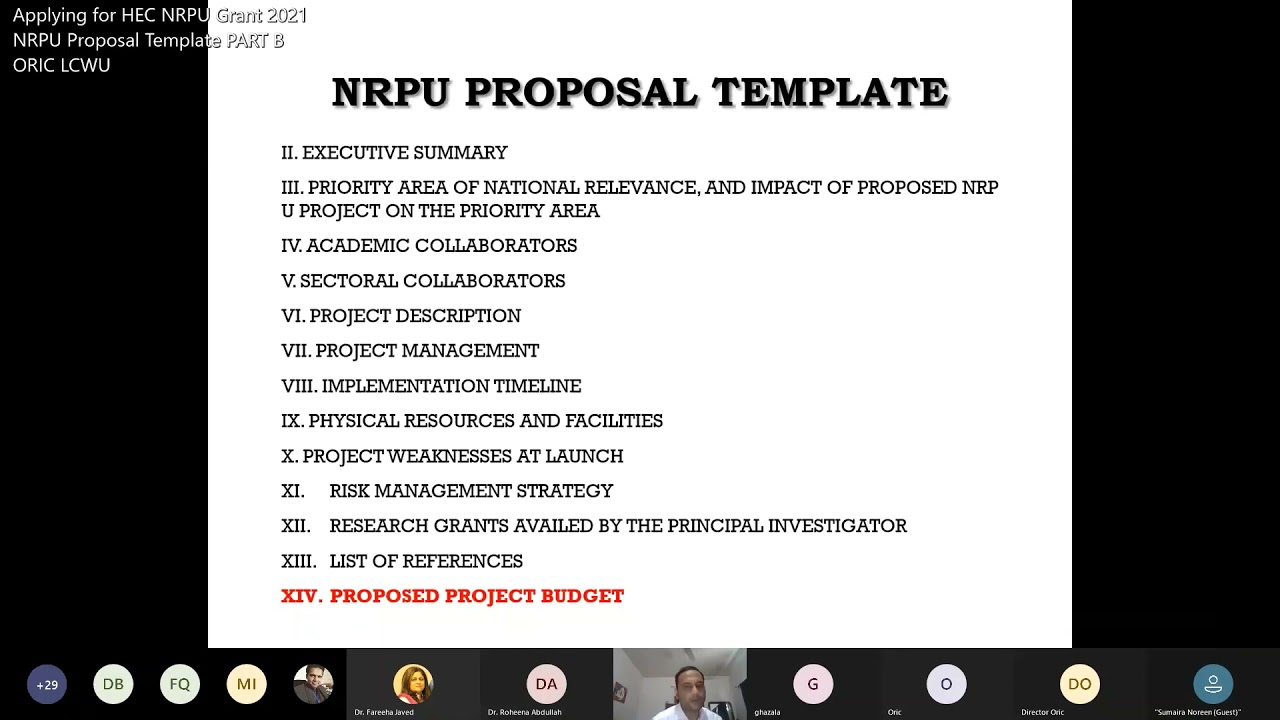 NRPU Proposal Template PART B Applying for HEC NRPU Grant 2021 - YouTube