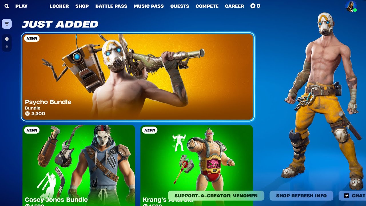 UPDATED Psycho Bandit Bundle Fortnite Item Shop Showcase - YouTube