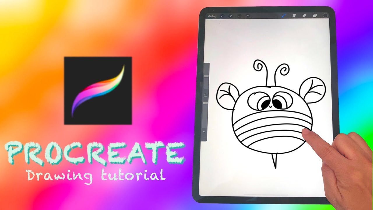 Procreate tutorial for kids - 🐝 Drawing a round bee with your fingers ...