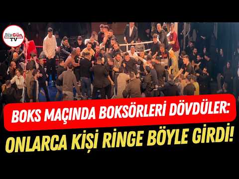 Trabzon'daki boks maçında boksörleri dövdüler: Onlarca kişi ringe girdi, ortalık karıştı!