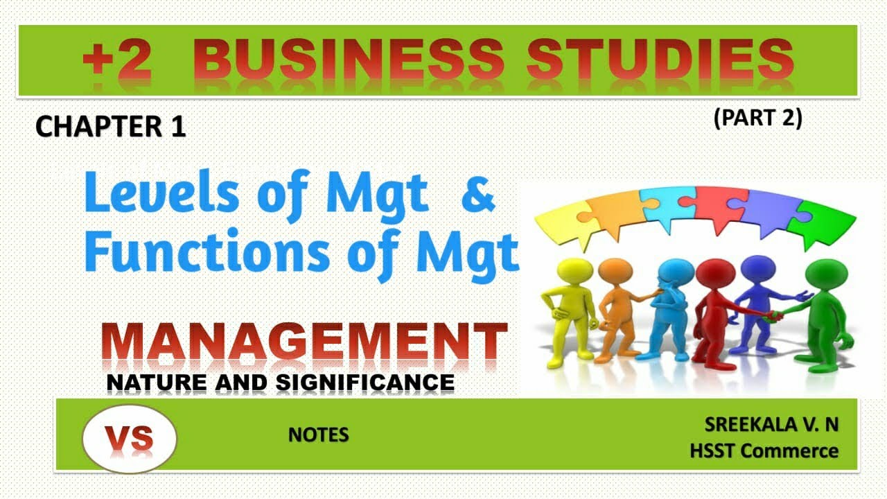 +2 Business Studies Chapter1(part2) Levels of Management and Functions ...