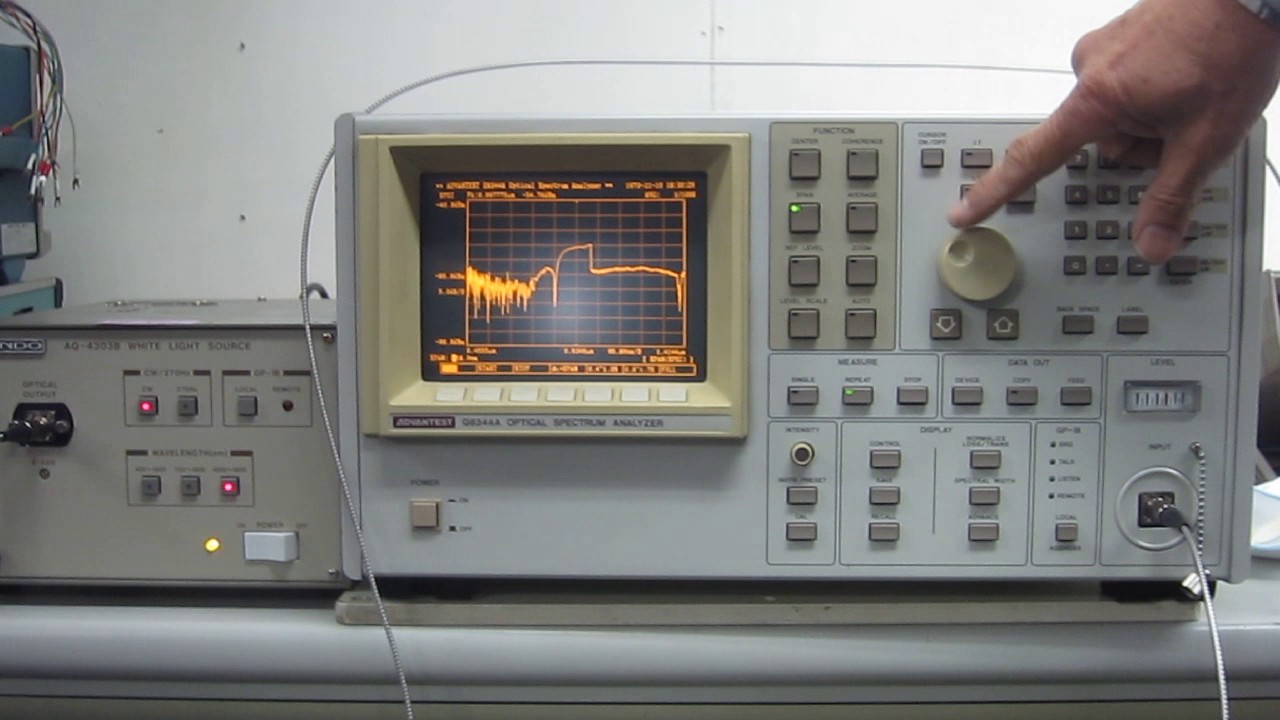 ADVANTEST Q8344A OPTICAL SPECTRUM ANALYZER 動作確認 - YouTube