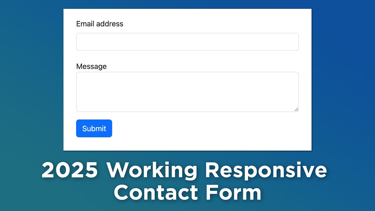 Working Responsive Contact Form (2025 Edition) - YouTube